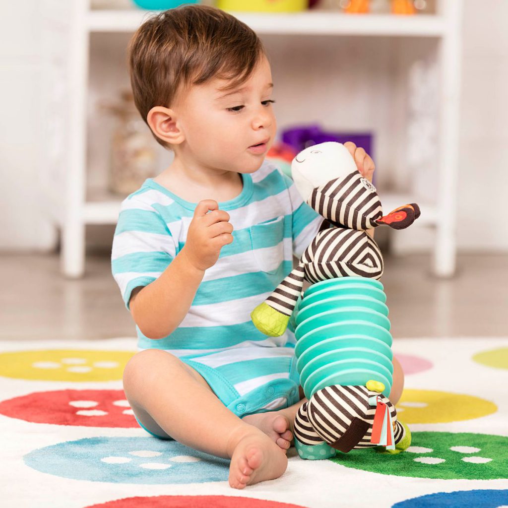 Squeezy Zeeby | Sensory Zebra Plush | B. baby