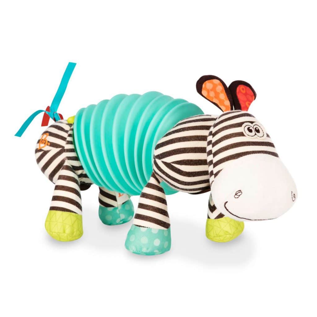 Squeezy Zeeby | Sensory Zebra Plush | B. baby