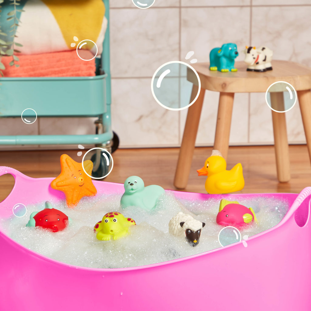 Squish & Splash | 9 Animal Bath Squirts | B. toys