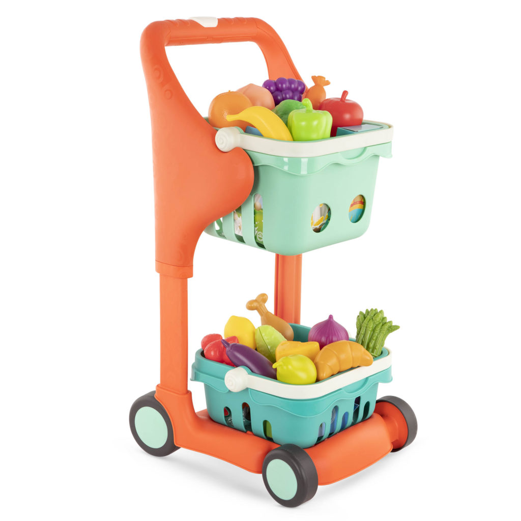 Shop & Glow Toy Cart - Orange | Musical Shopping Cart | B. toys