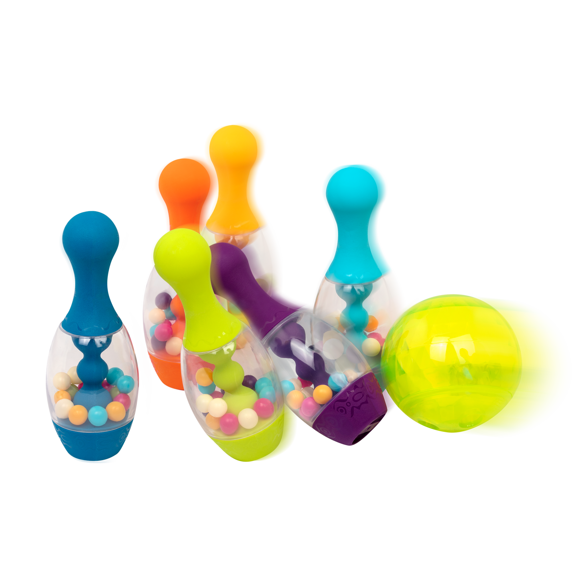 Let's Glow Bowling! - Red | Kids' Bowling Set | B. toys