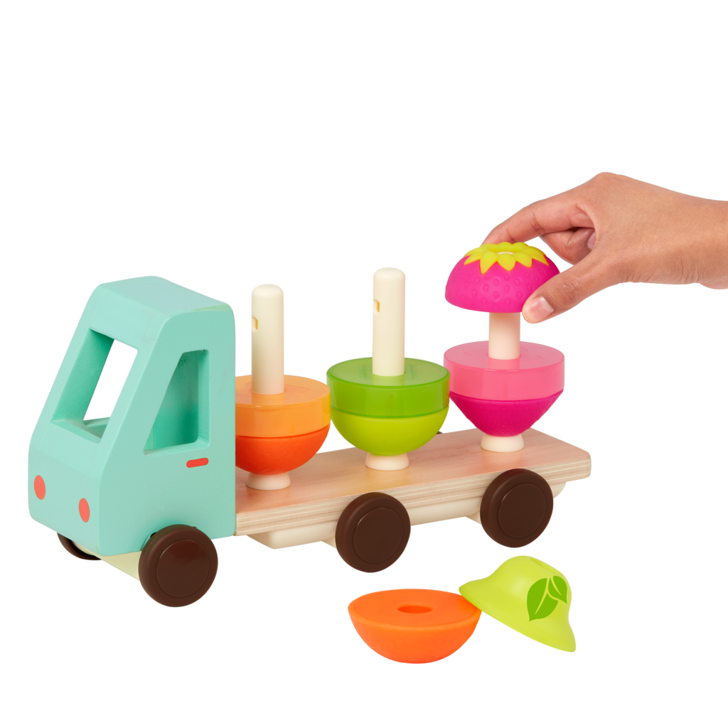 Stack & Roll Fruit Truck | Stacking Toy | B. toys