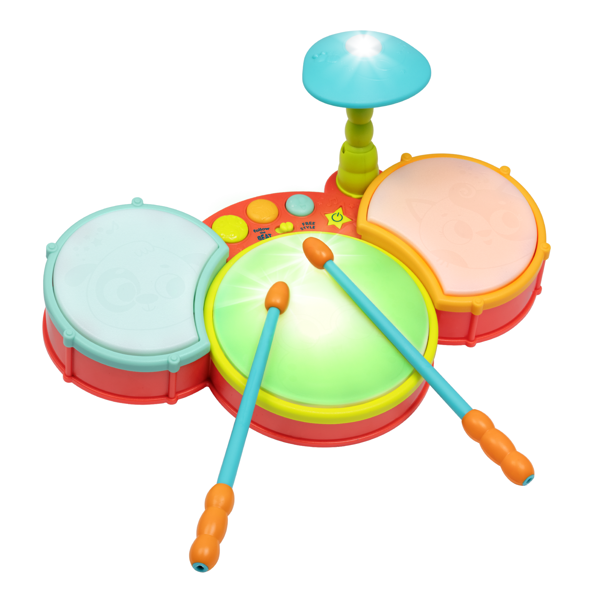 Little Beats | Light-Up Toy Drum Set | B. toys