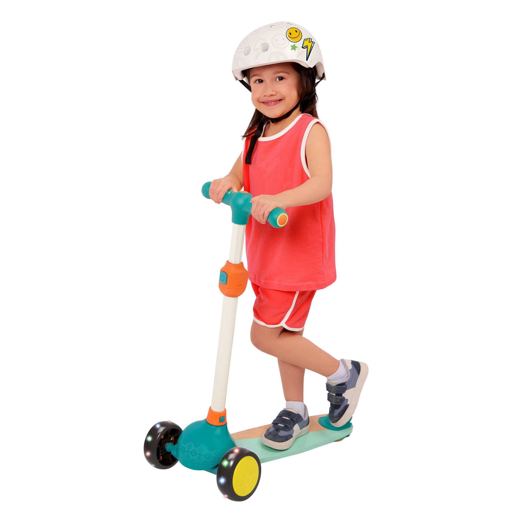 Scooter Fun | Light-up Wooden Scooter | B. toys