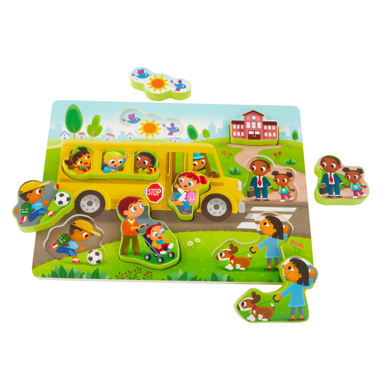 Peek & Explore - Farm, School Bus, Emotions | Chunky Wooden Puzzles | B ...