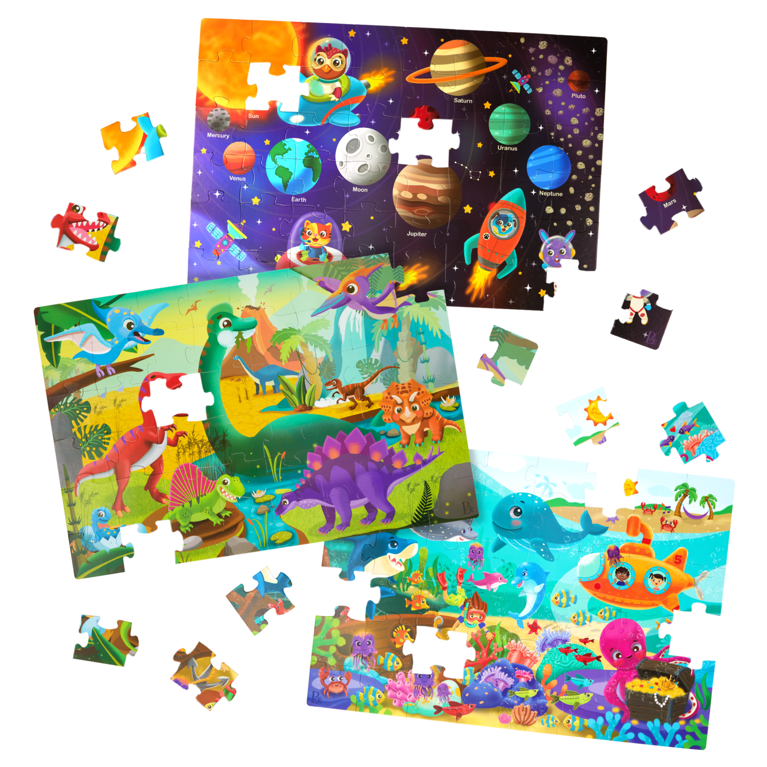Gigantic Jigsaw 3-Pack | Floor Puzzles | B. toys