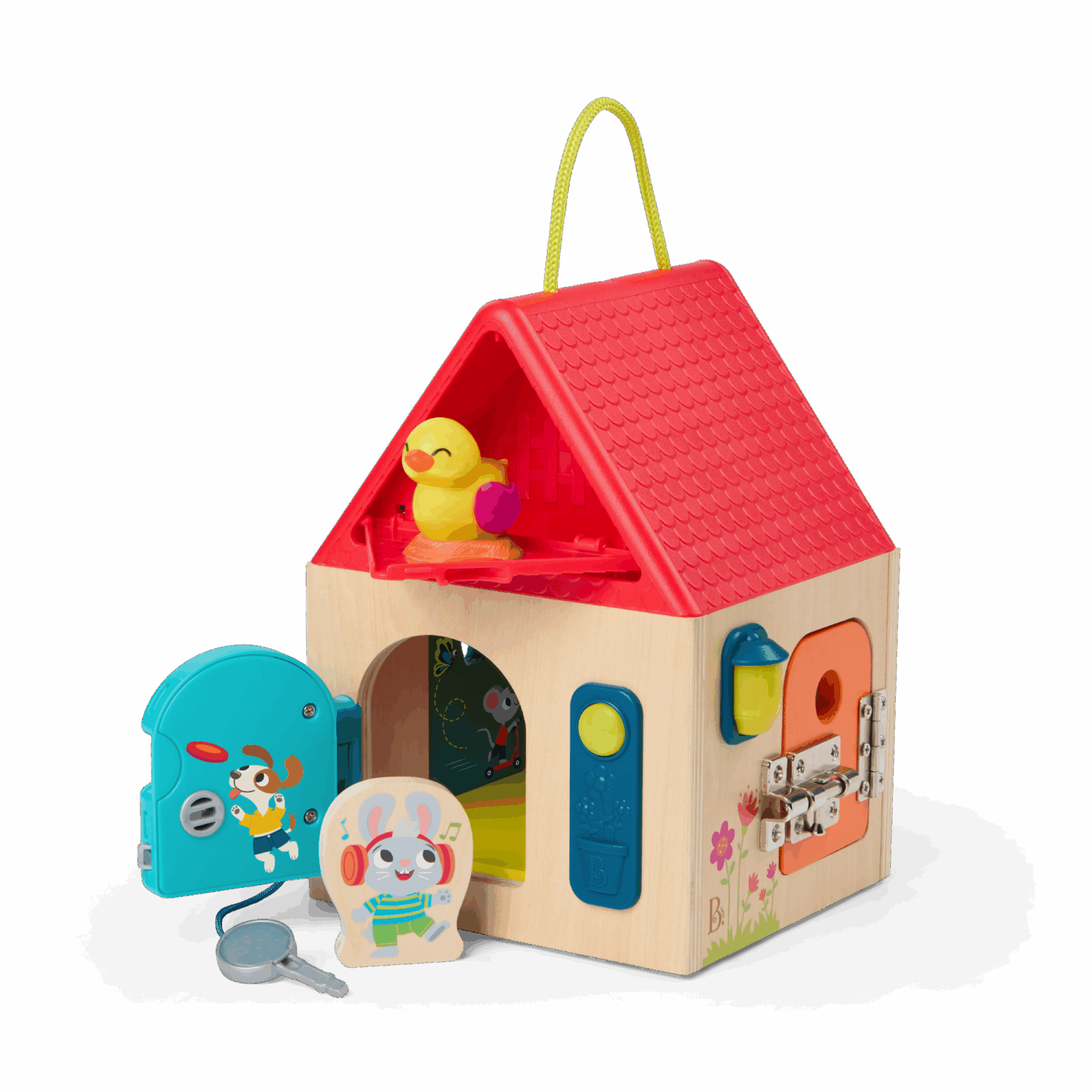 Unlock & Learn Box | Wooden Locks & Latches House | B. toys