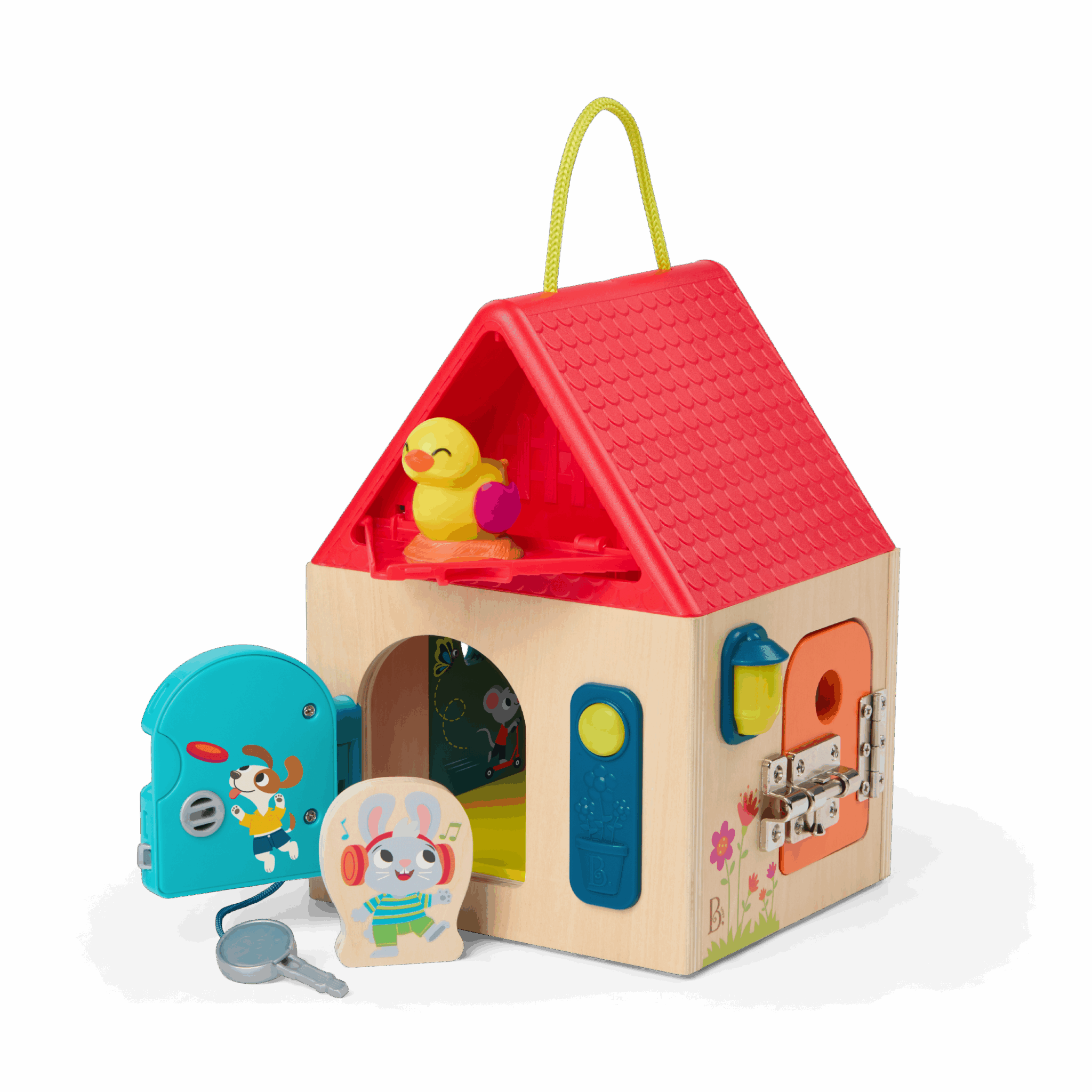 Unlock & Learn Box | Wooden Locks & Latches House | B. toys
