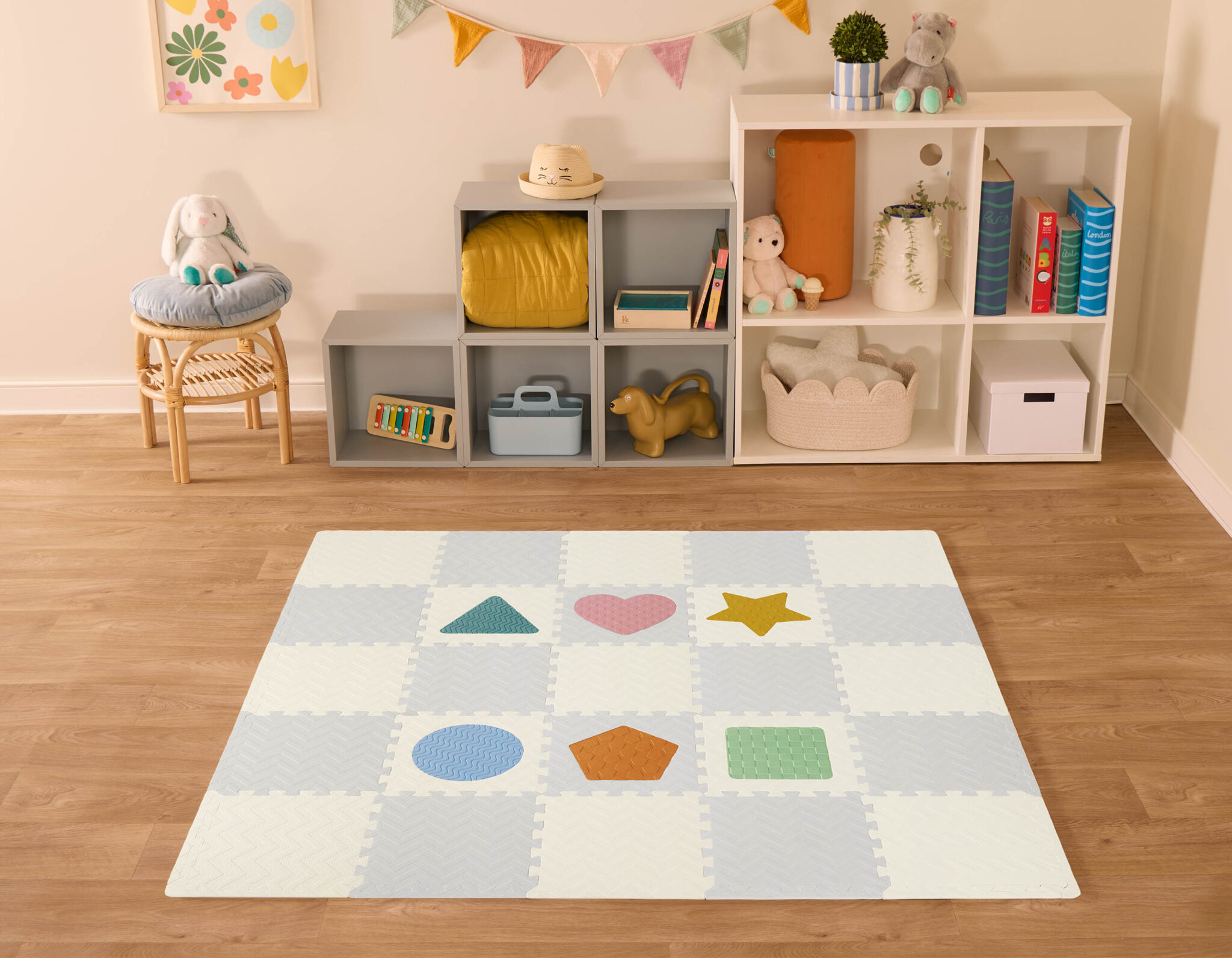 WonderFloor Play Mat | Sensory Foam Tiles | B. toys