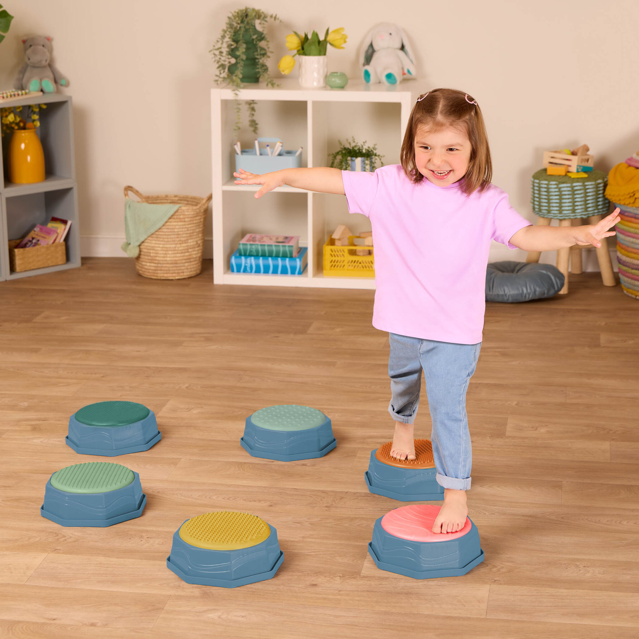 Balance & Hop Stepping Stones | Sensory Step Stones | B. toys