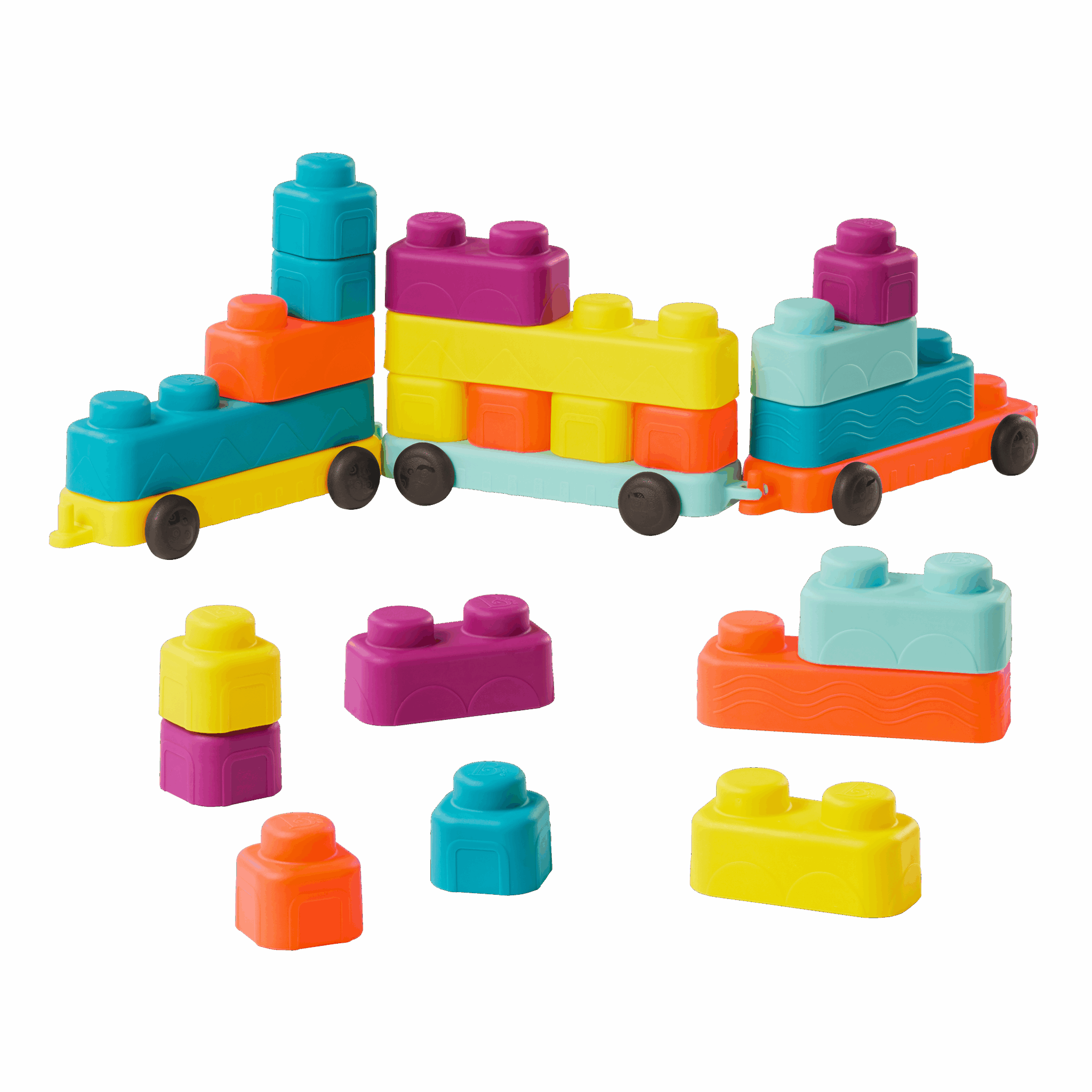 Buildin' Squishies | Soft Baby Building Blocks | B. toys