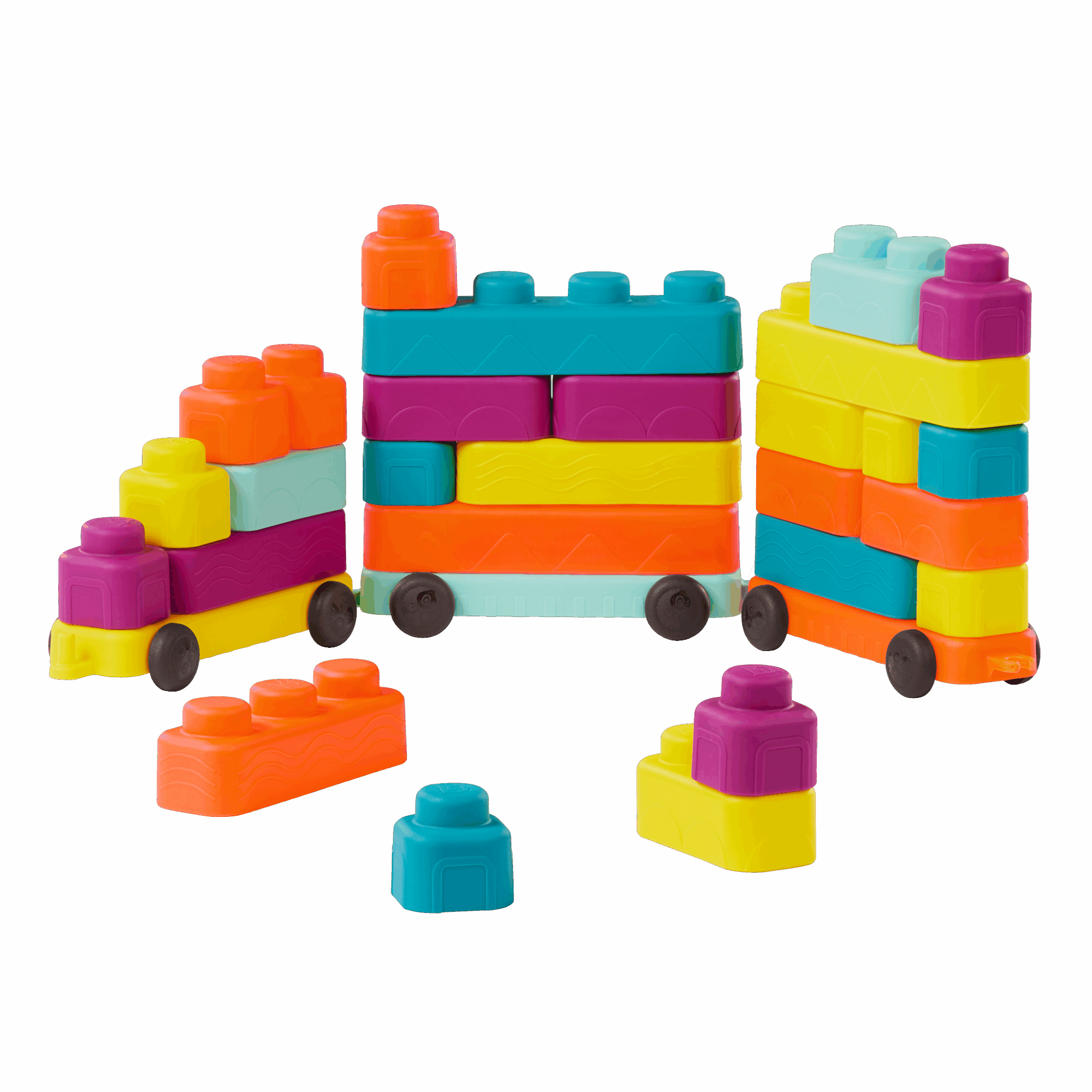 Buildin' Squishies | Soft Baby Building Blocks | B. toys