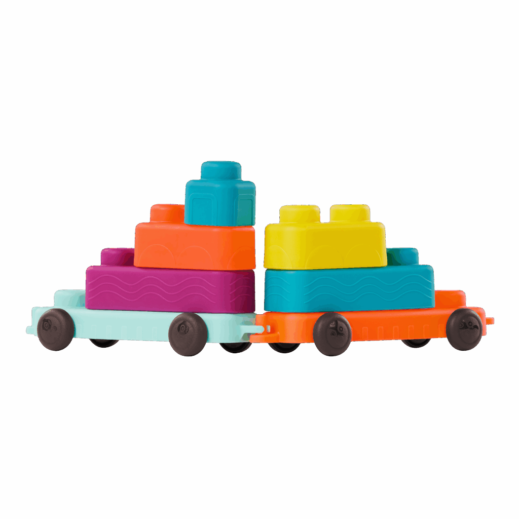 Buildin' Squishies | Soft Baby Building Blocks | B. toys