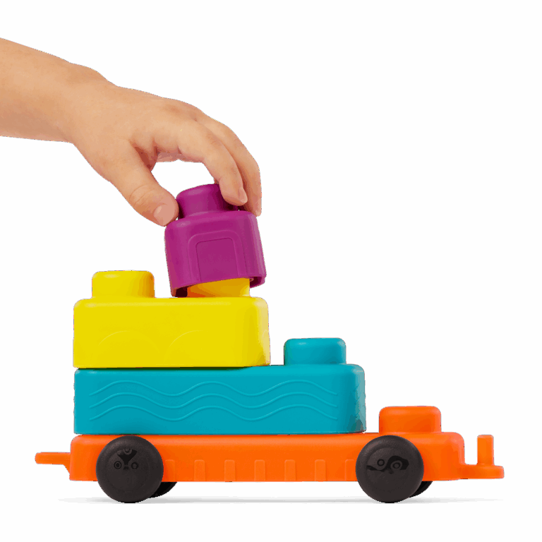 Buildin' Squishies | Soft Baby Building Blocks | B. toys